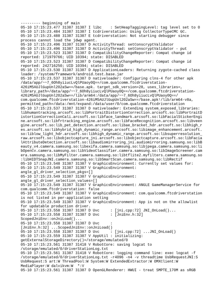 Driver Station Log | PDF