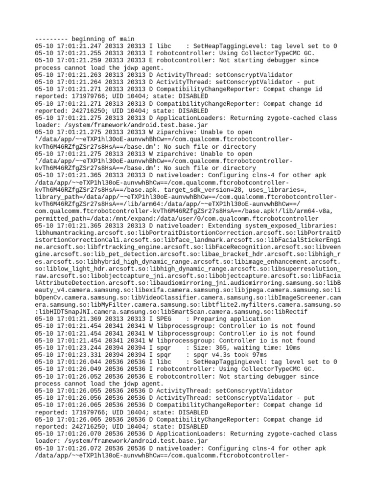 Robot Controller Log | PDF