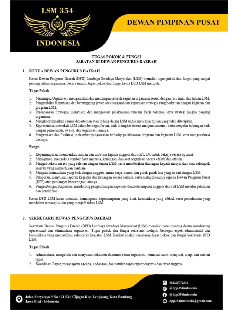 Tugas Pokok Fungsi Gmbi | PDF