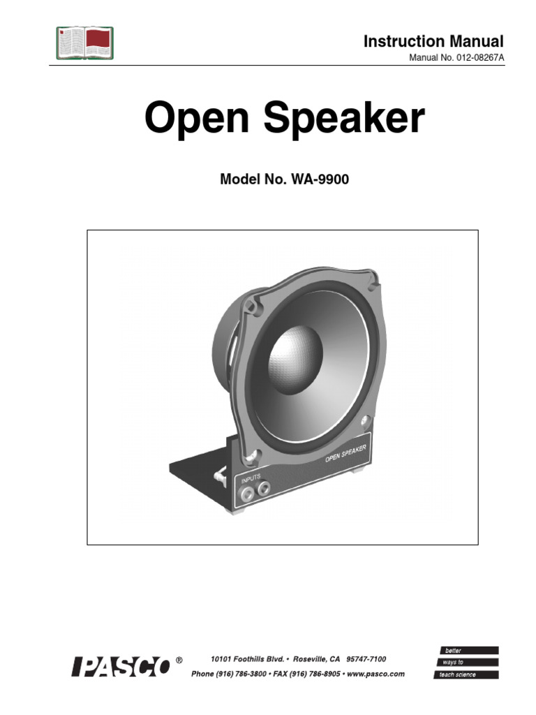 Open Speaker Manual WA 9900 | PDF | Loudspeaker | Home & Garden