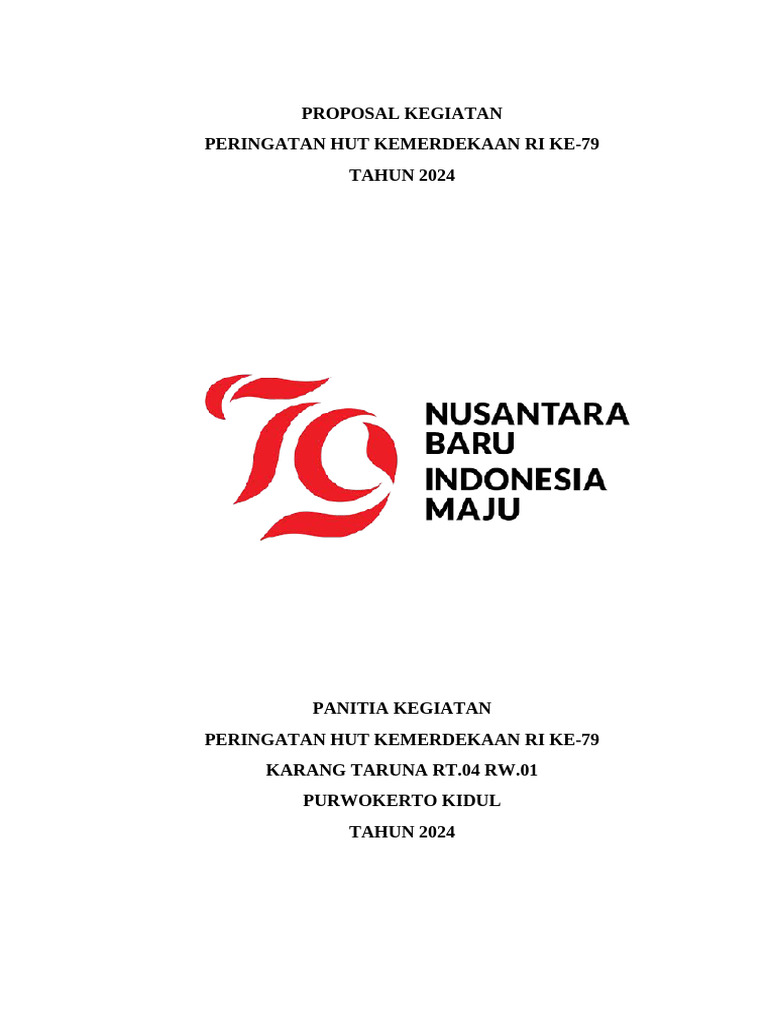 Proposal Kegiatan Hut Ri Ke-79 | PDF