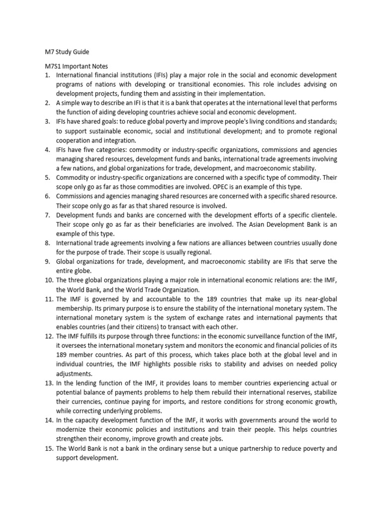 M7 Study Guide Pdf
