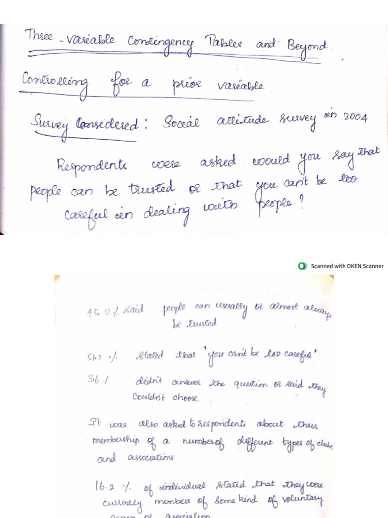 Unit 5 - Three Variable Contingency Table | PDF