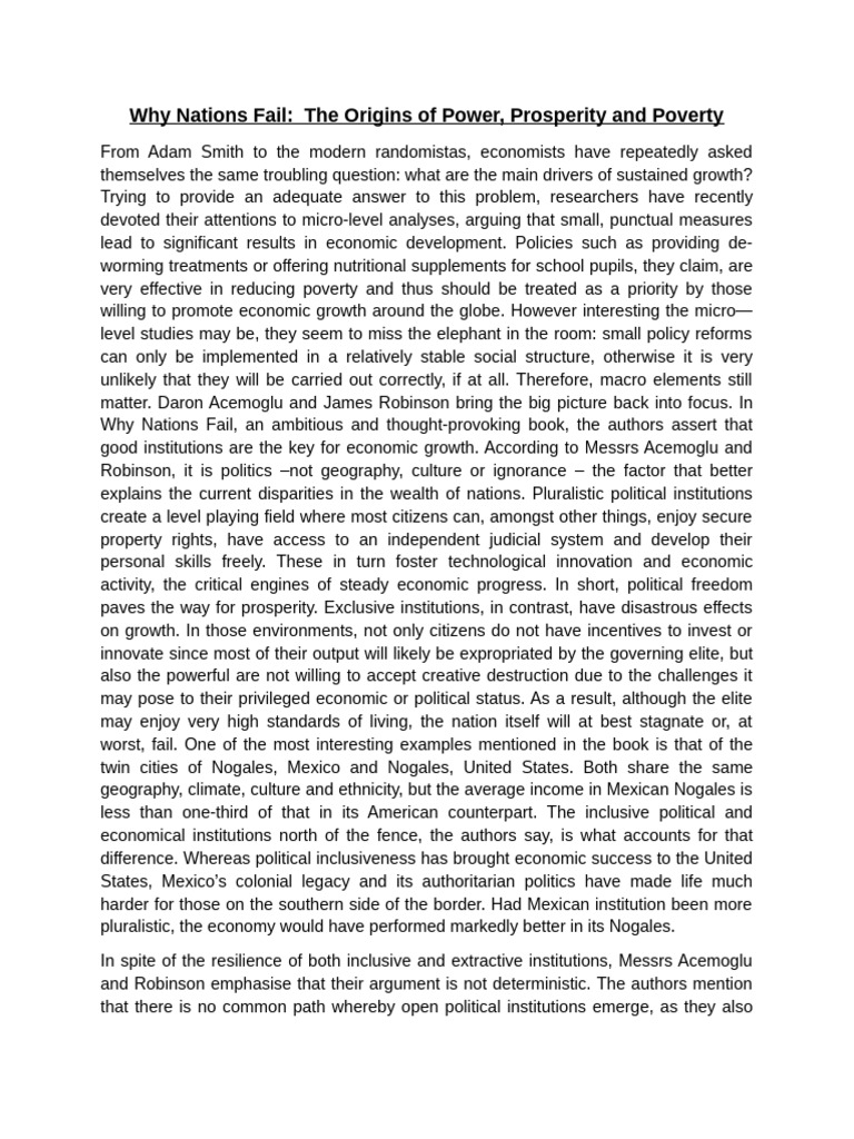 Document GM, Why Nations Fail | PDF