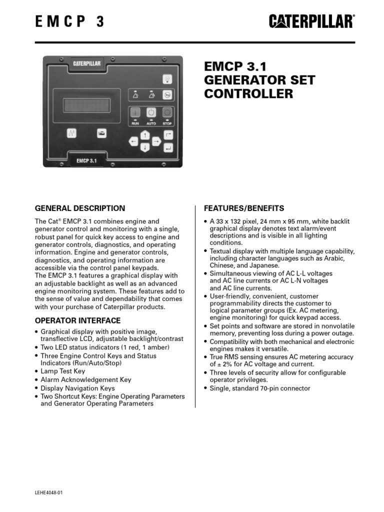 Emcp 3 1 Generator Set Controller | PDF