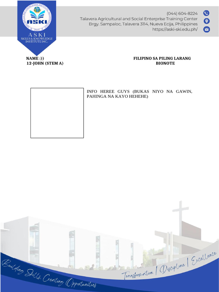 Bionote Template | PDF