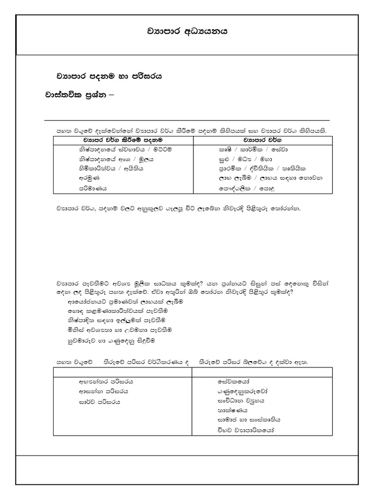BS Past Papers Lesson Wise-1 | PDF