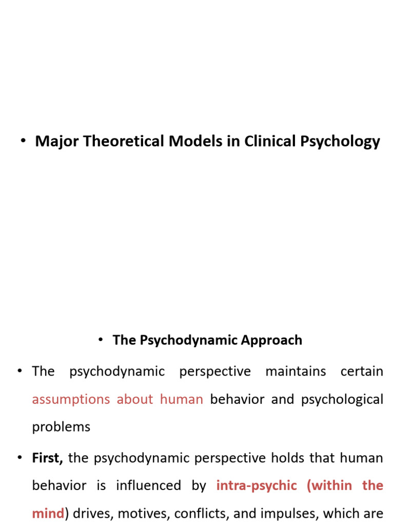 Models in Clinical Psychology | PDF