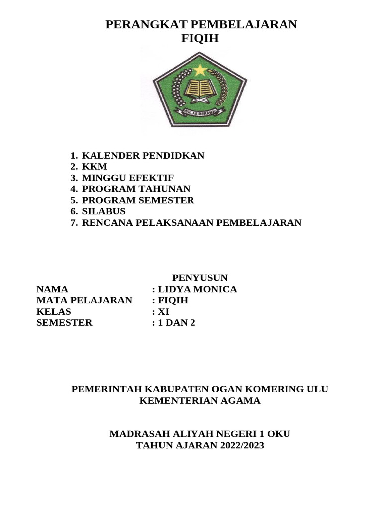 Minggu Efektif Prota, RPP | PDF