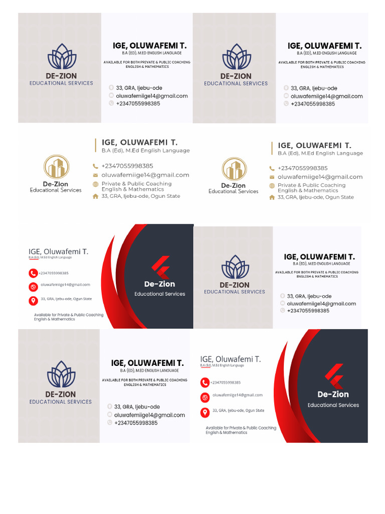 MY BUSINESS CARD Front N Back | PDF