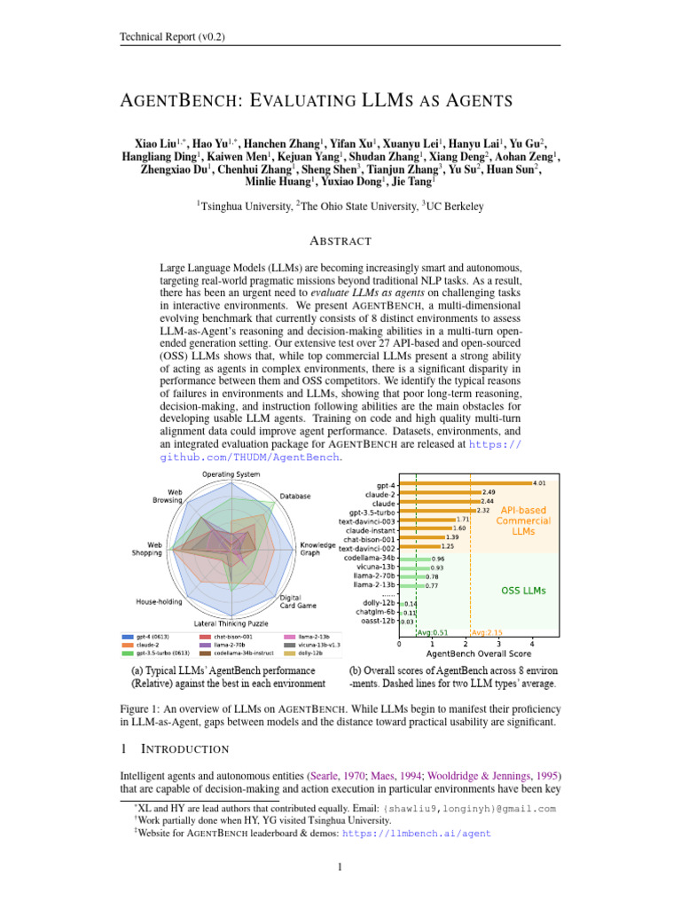 Agentbench - Evaluating LLMS As Agents | PDF