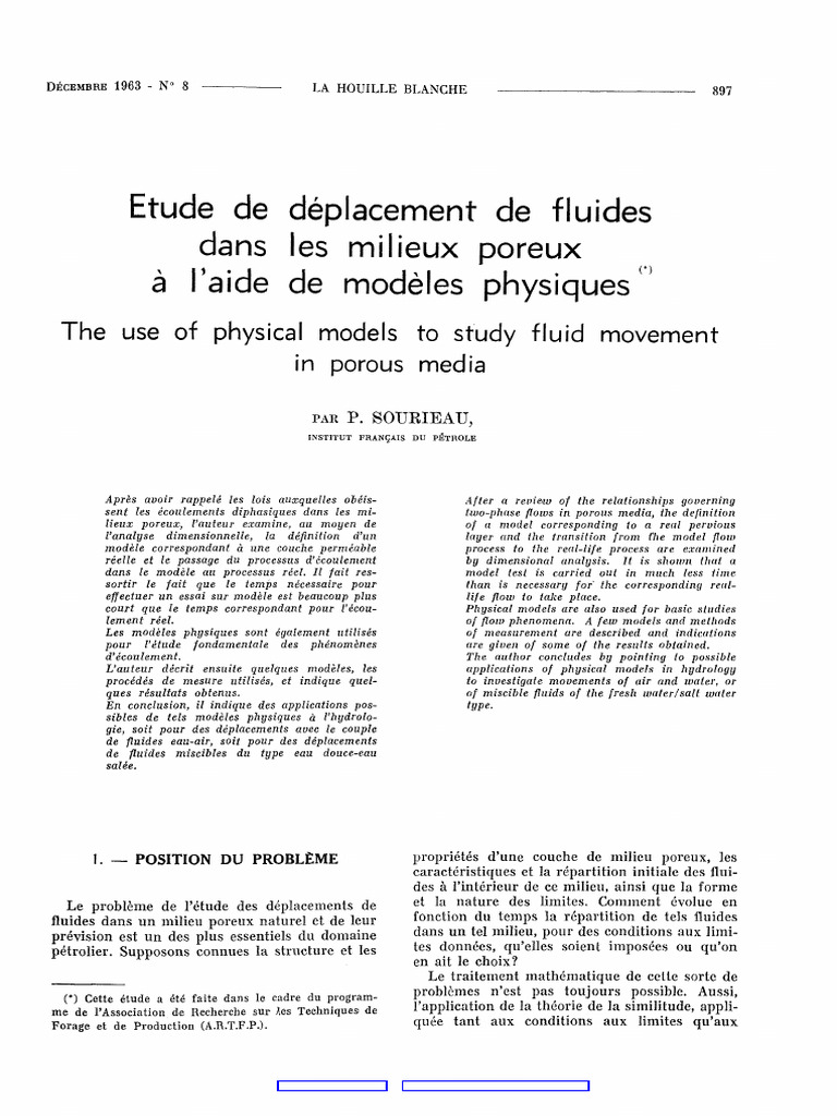 Etude de Déplacement de Fluides Dans Les Milieux Poreux À L'aide de ...