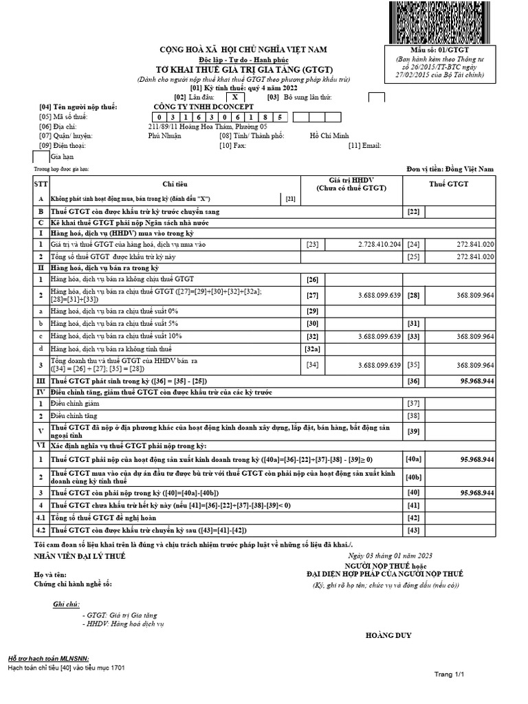 VAT Q42022 - DConcept | PDF
