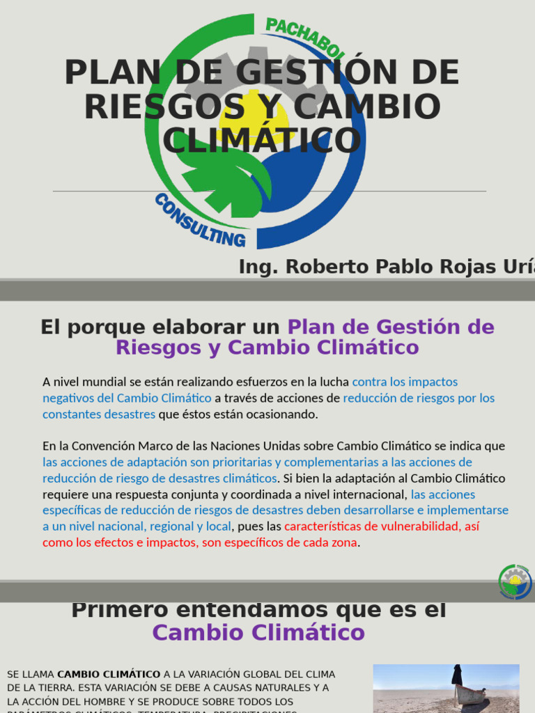 Plan Gestion de Riesgos y Cambio Climatico | PDF
