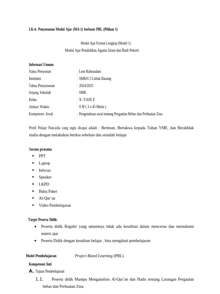 LK 6 LENI RAHMADANI. Revisi | PDF
