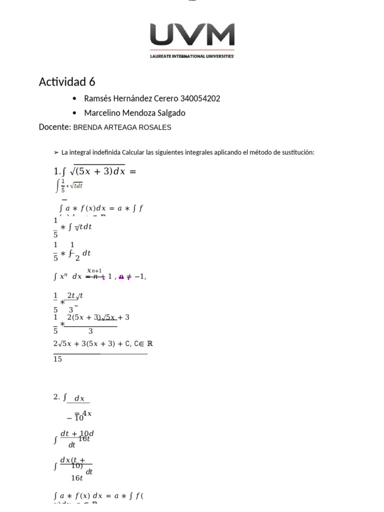 A6 Mid Ejercicios Integral Definida | PDF