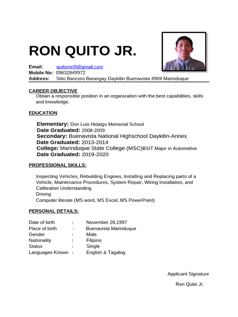 Resume and Letter | PDF