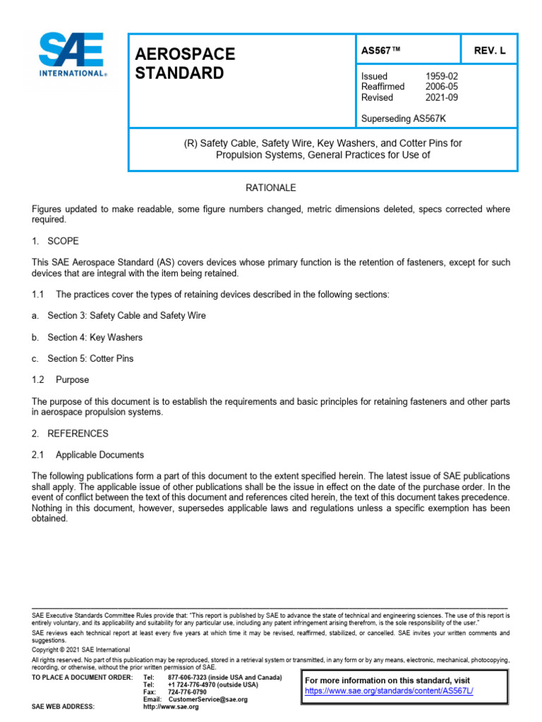 AS 567TM L, 2021, Safety Cable, Wire, Key Washer | PDF