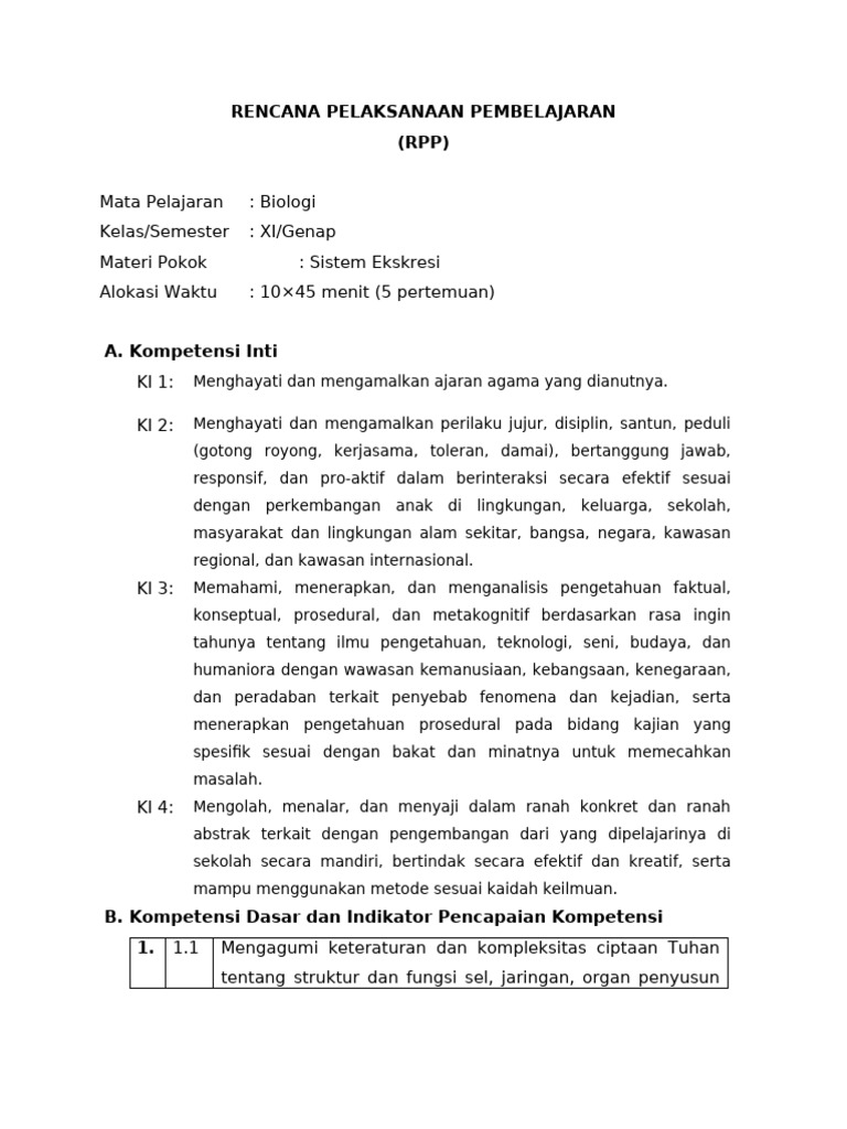 Rencana Pelaksanaan Pembelajaran | PDF