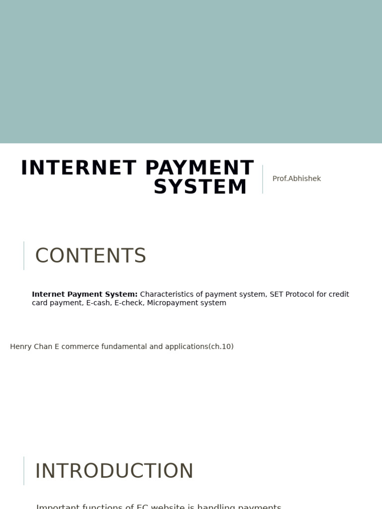 Chapter 3 Internet Payment System | PDF