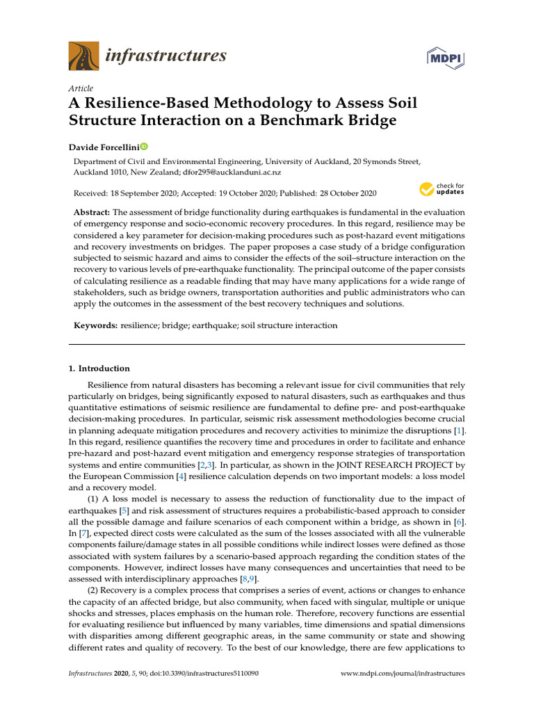 A Resilience-Based Methodology To Assess SSI in A Bridge | PDF A Resilience-Based Methodology To Assess SSI in A Bridge | PDF