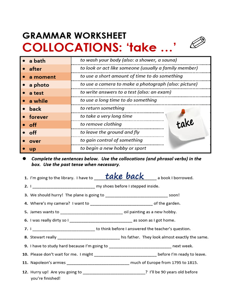 Collocations With Have-Take-Get | PDF