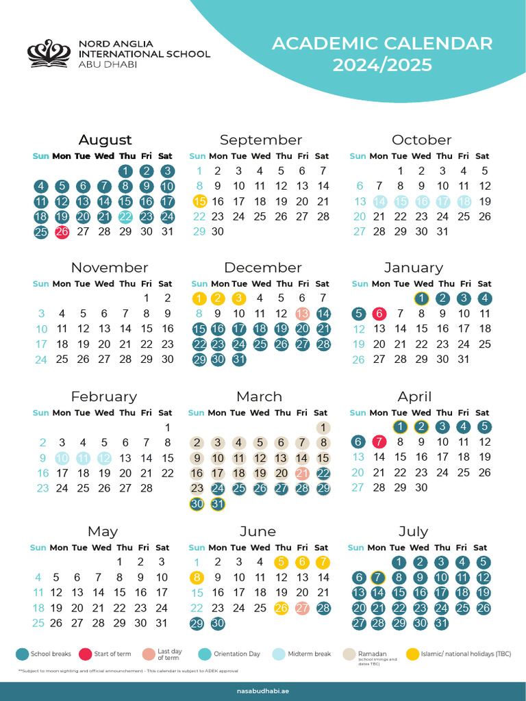 NAS Abu Dhabi Calendar24-25 | PDF