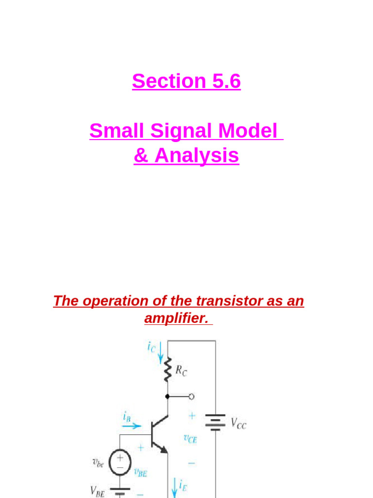 Small Signal Analysis Section 5.6 | PDF