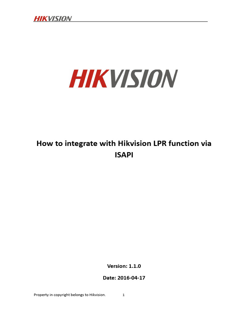 How To Integrate With Hikvision LPR | PDF