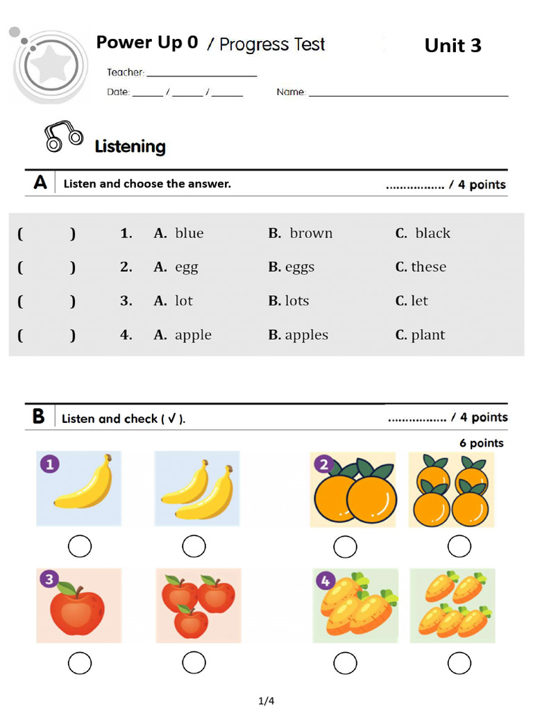 PU0 Unit 3 TEST | PDF | Language Arts & Discipline | Foreign Language ...