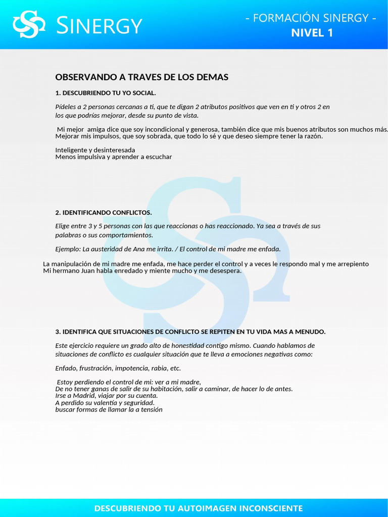 Sinergy Nivel1 Miercoles (1) Hecho 2 | PDF