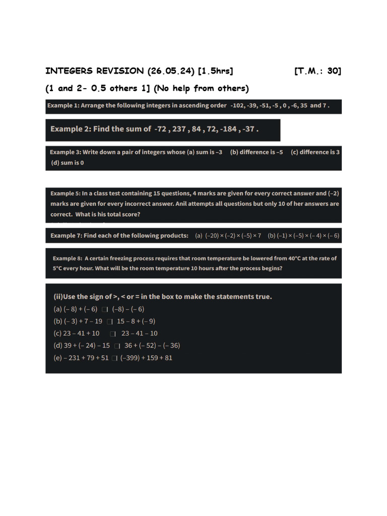 Integers (Rev1 26.5.24) | PDF