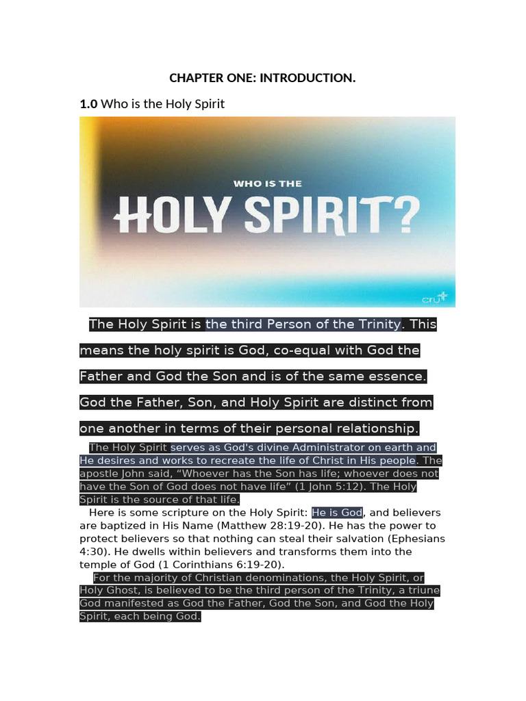 Understanding the Holy Spirit | PDF | Jesus | Holy Spirit
