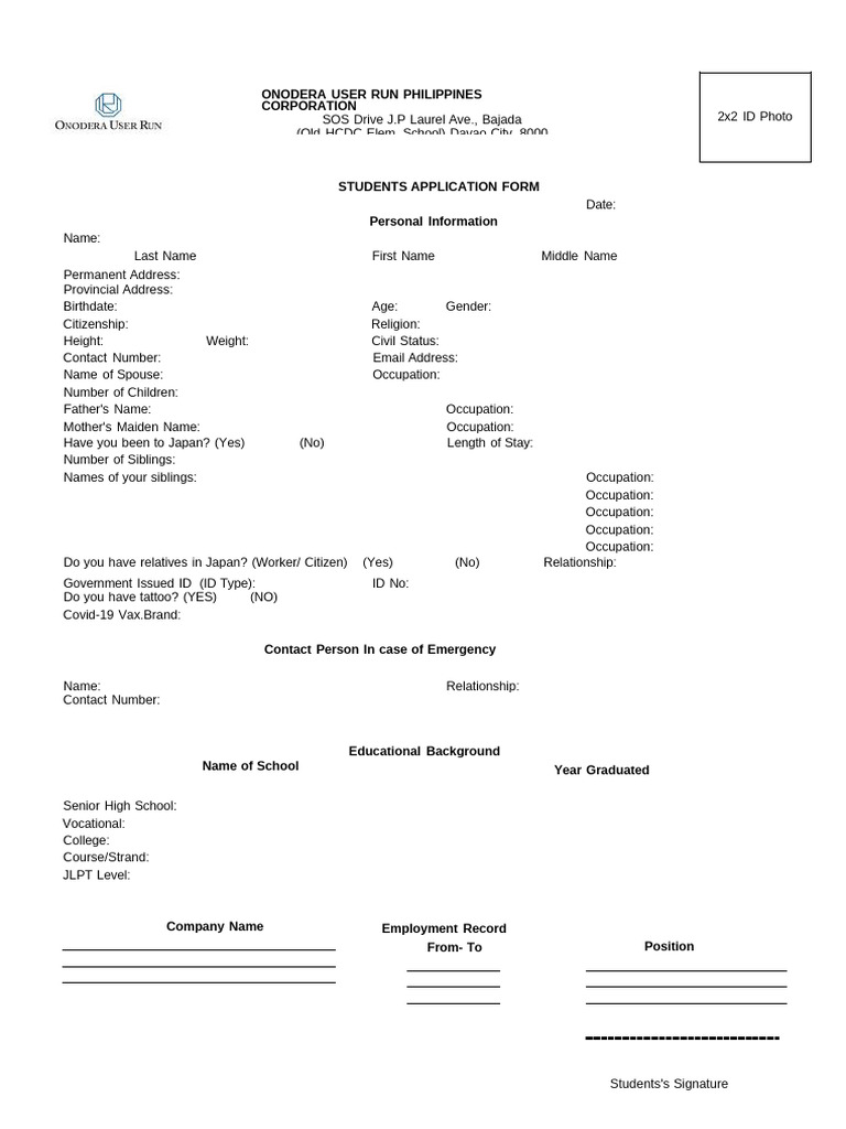 Application Form 1 | PDF