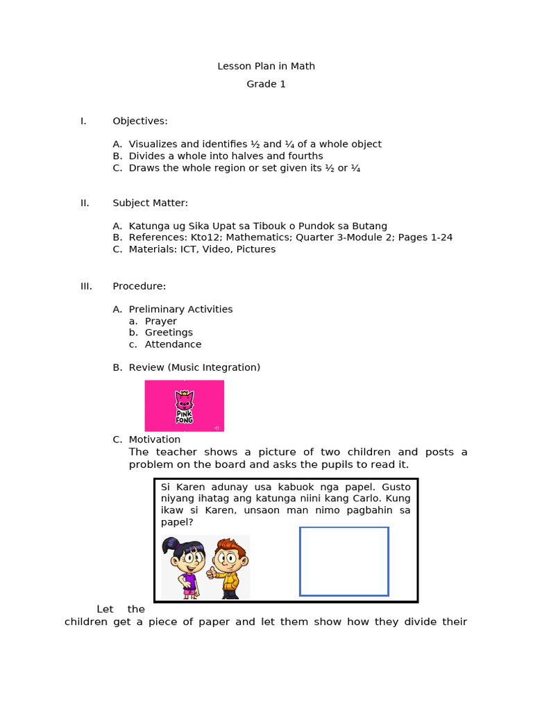 Lesson Plan in Math | PDF