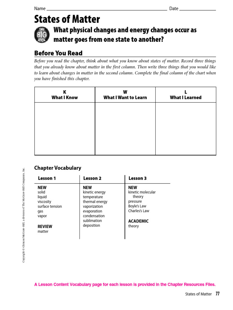 Chap 8 States of Matter Notes | PDF