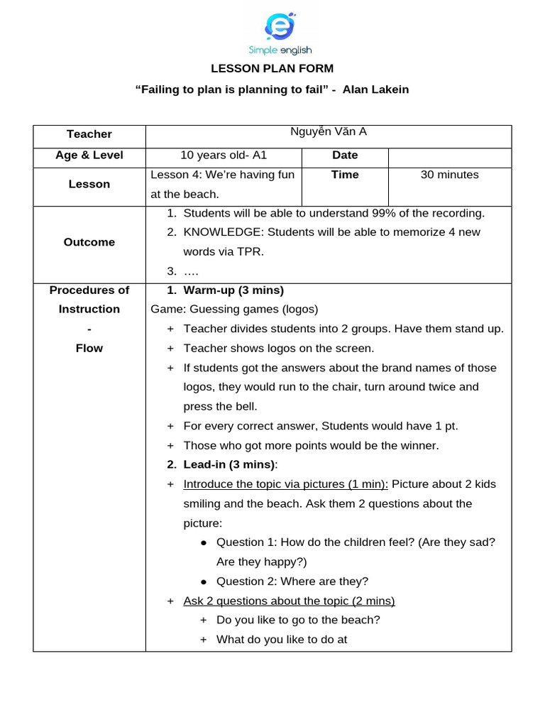 Lesson Plan Listening | PDF