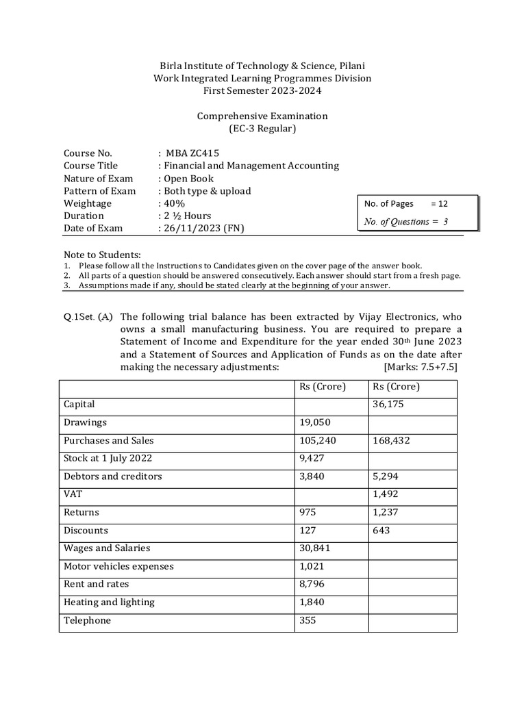 Fma Ec3r 2023 2024 | PDF
