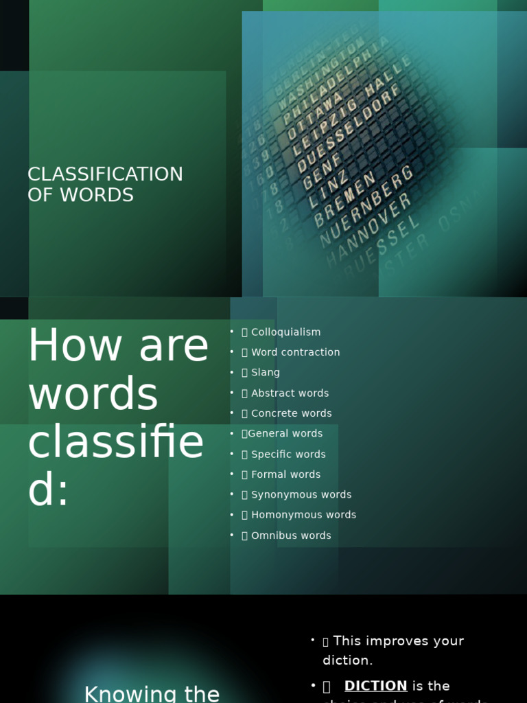 Classification of Words | PDF