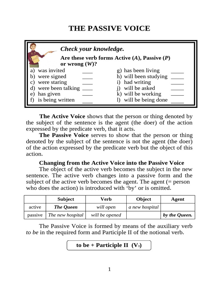 The Passive Voice Sequence of Tenses Reported Speech English Grammar ...