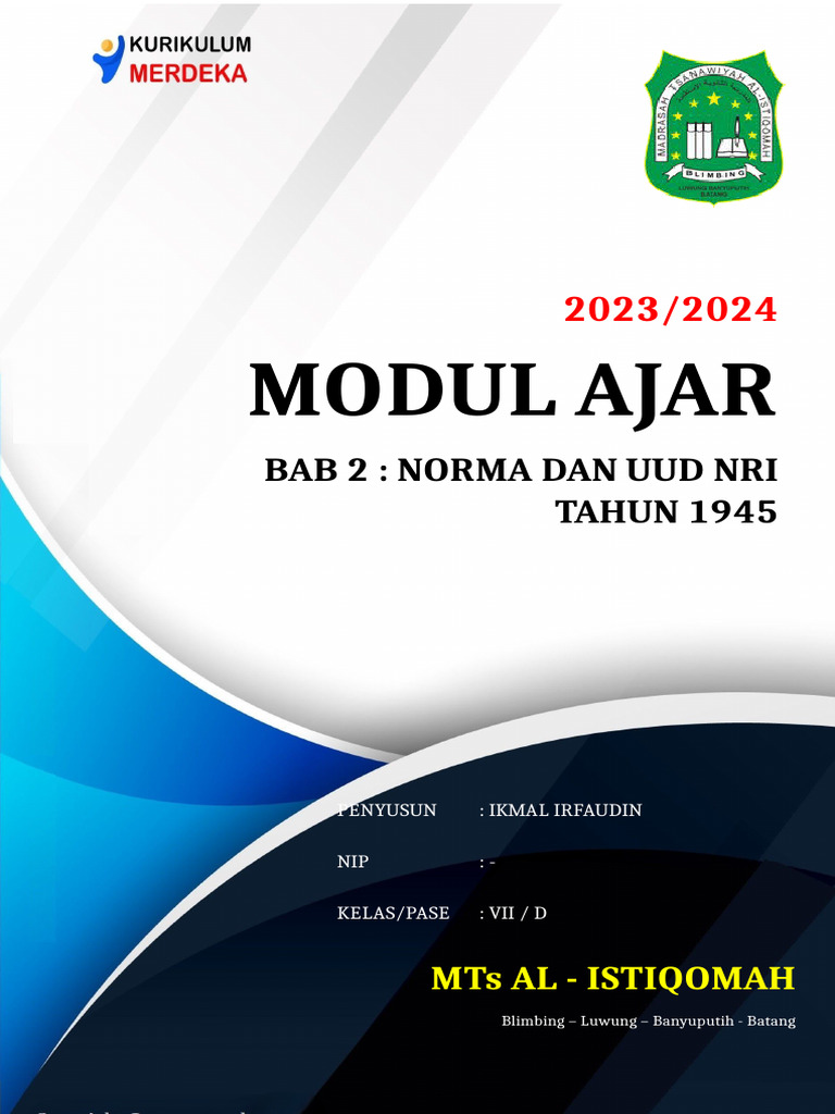 Modul Ajar PPKN Bab II - Sem 1 | PDF