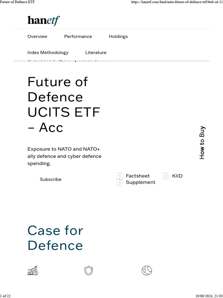 Future of Defence UCITS ETF Overview | PDF | Exchange Traded Fund ...