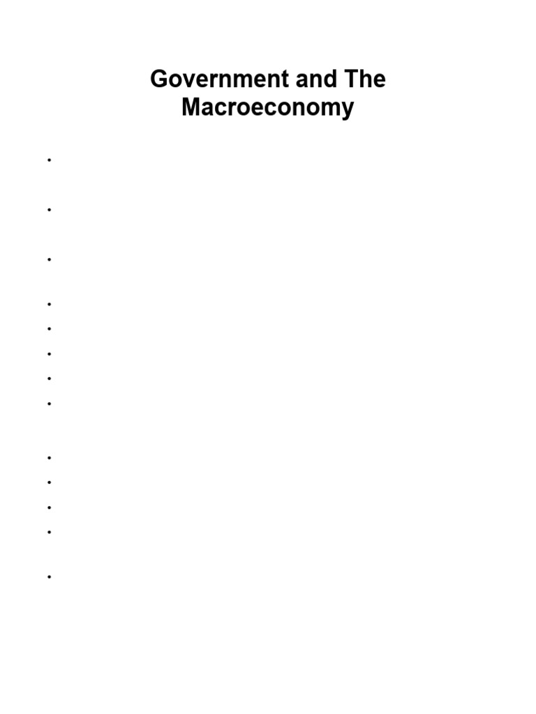 Government's Role in Macroeconomics | PDF | Cost Of Living | Taxes