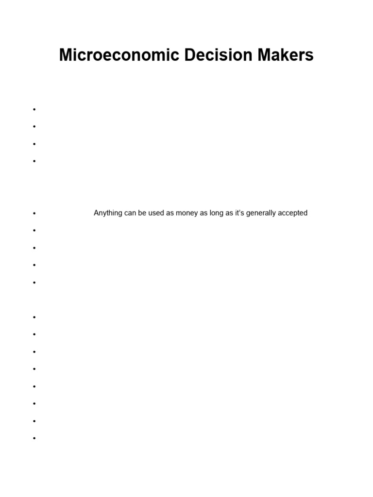 Microeconomic Decision Makers | PDF | Money | Trade Union