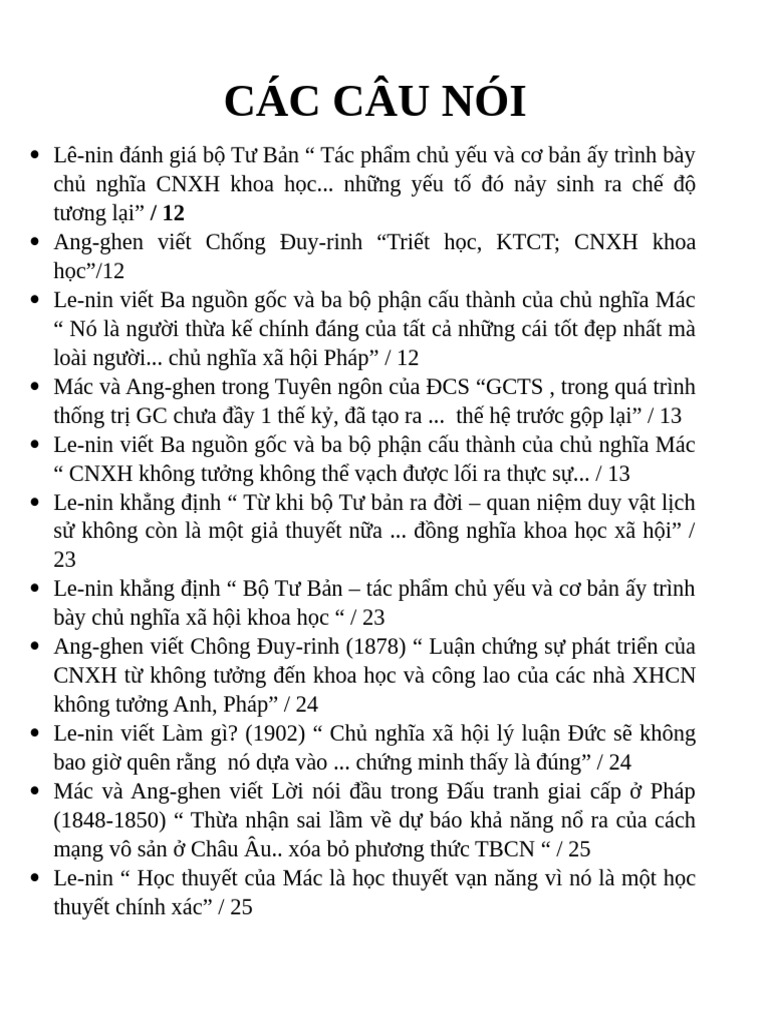 Câu Nói CNXH | PDF