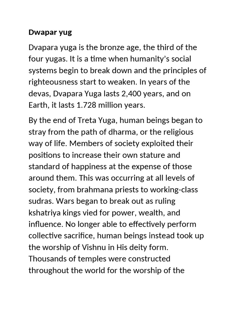 Video4 Dwapar Yug | PDF