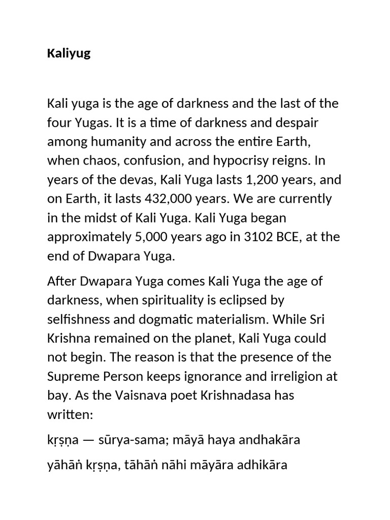 Video5 Kali Yug | PDF