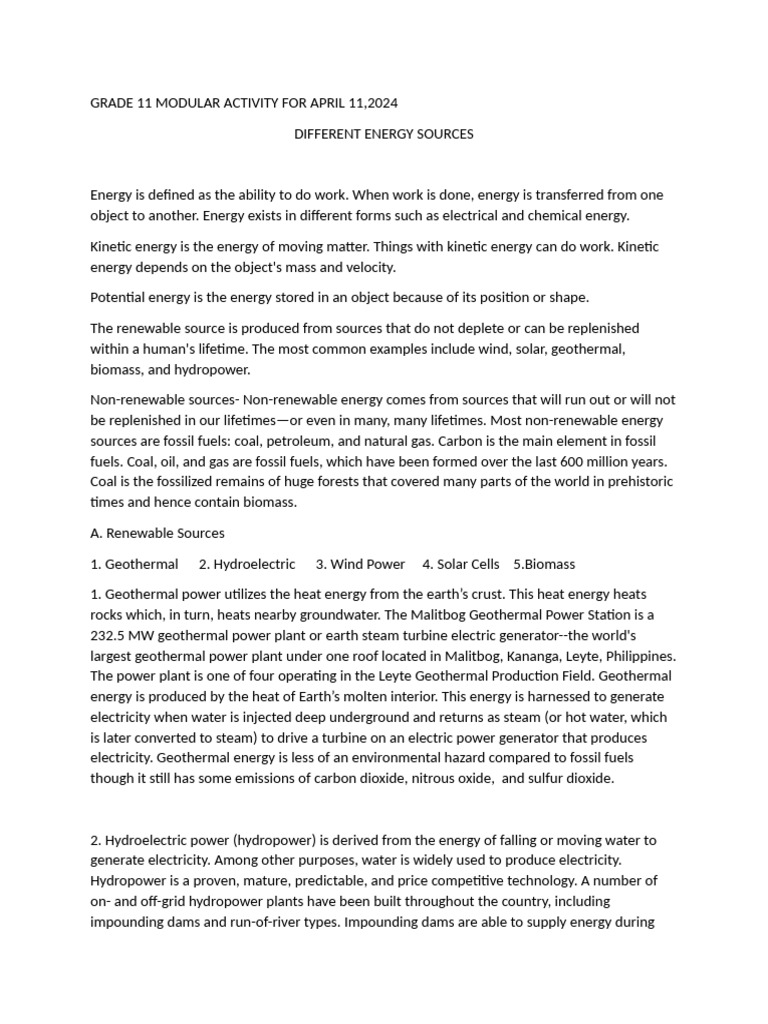 Grade 11 Modular Activity | PDF