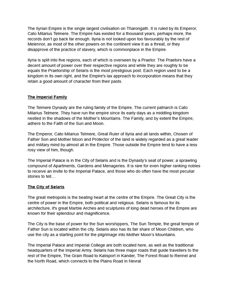 Ilyrian Empire | PDF