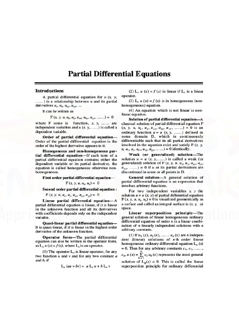 Partial Differential Equations | PDF